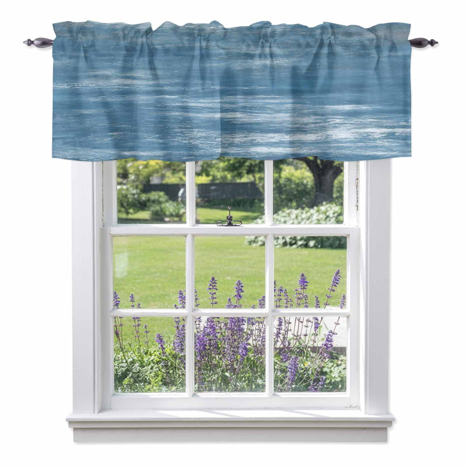 Blue Sky Valance Curtain Modern Abstract Gradient Blue Texture Window ...