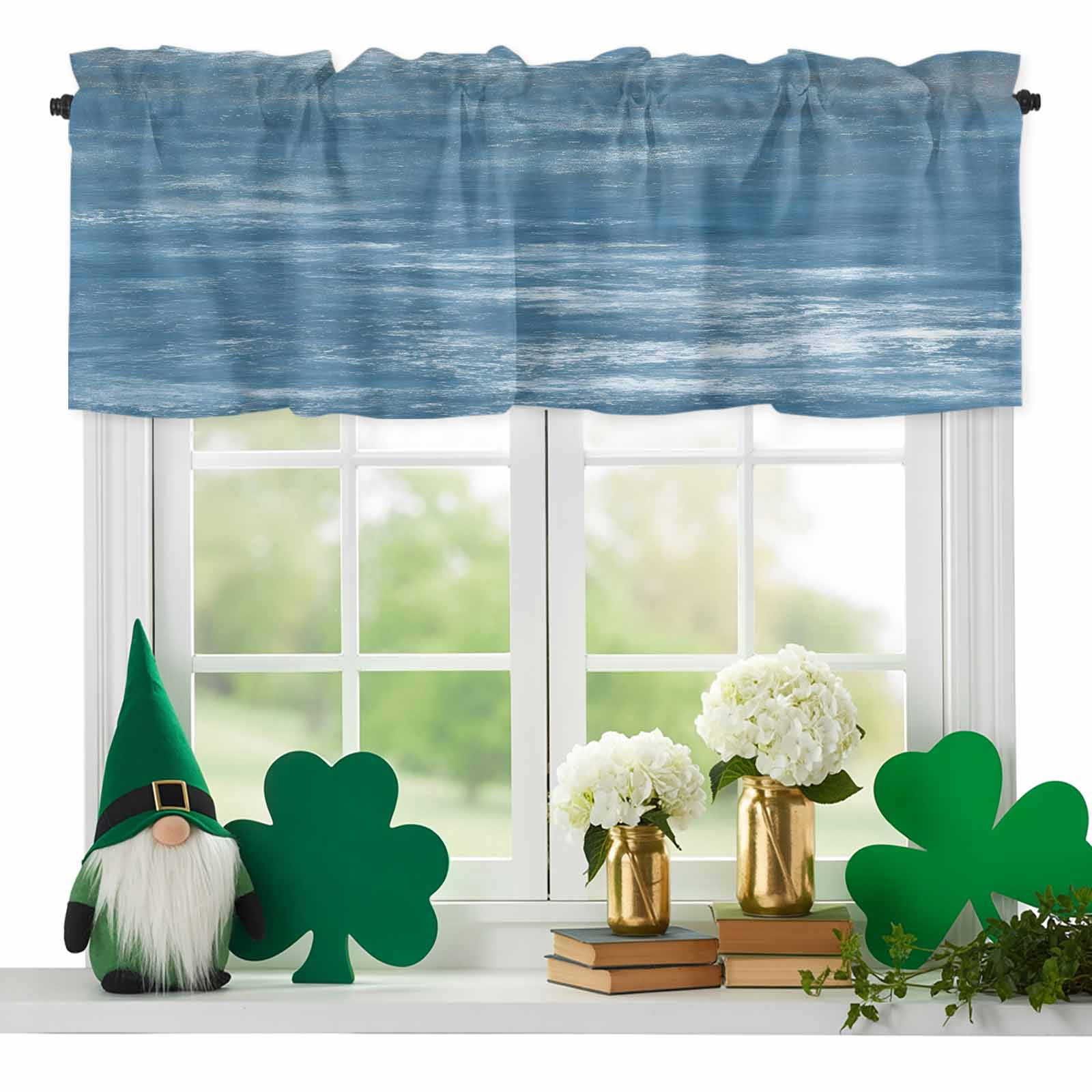 Blue Sky Valances for Windows, Modern Abstract Gradient Blue Texture ...