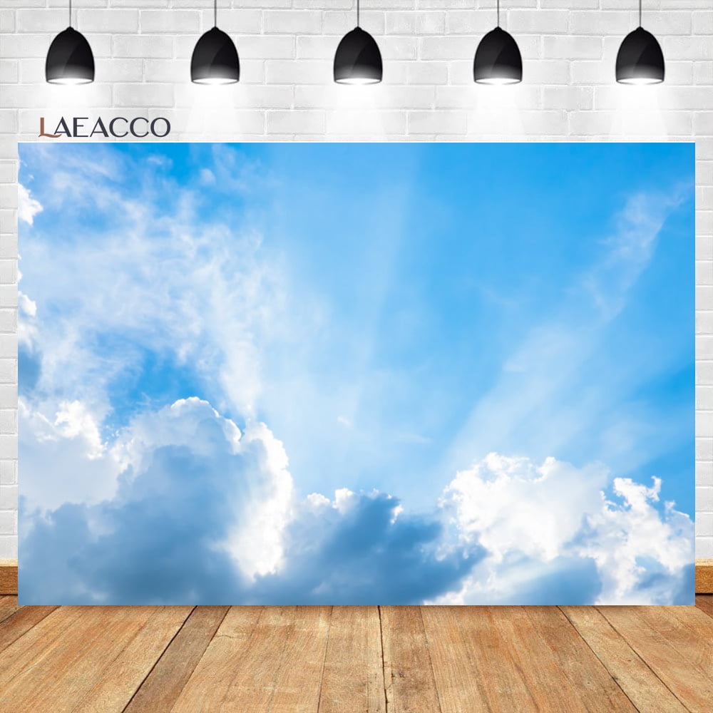 Blue Sky White Cloud Backdrop Sky Cloud Kids Birthday Baby Shower ...