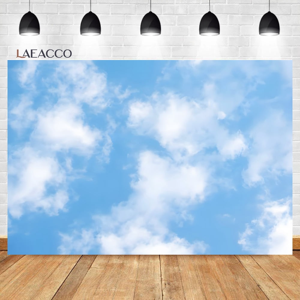 Blue Sky White Cloud Backdrop Sky Cloud Kids Birthday Baby Shower ...