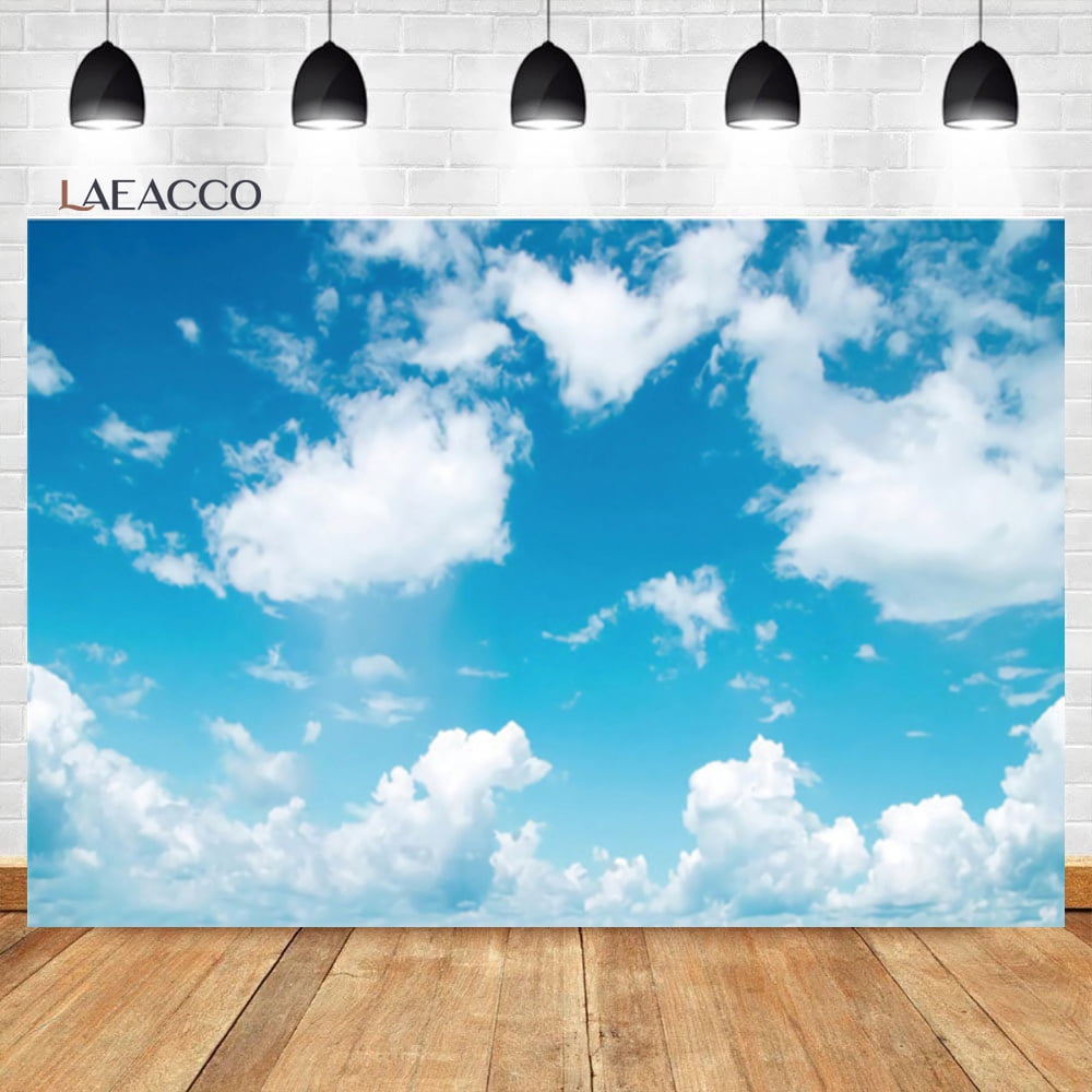 Blue Sky White Cloud Backdrop Sky Cloud Kids Birthday Baby Shower ...