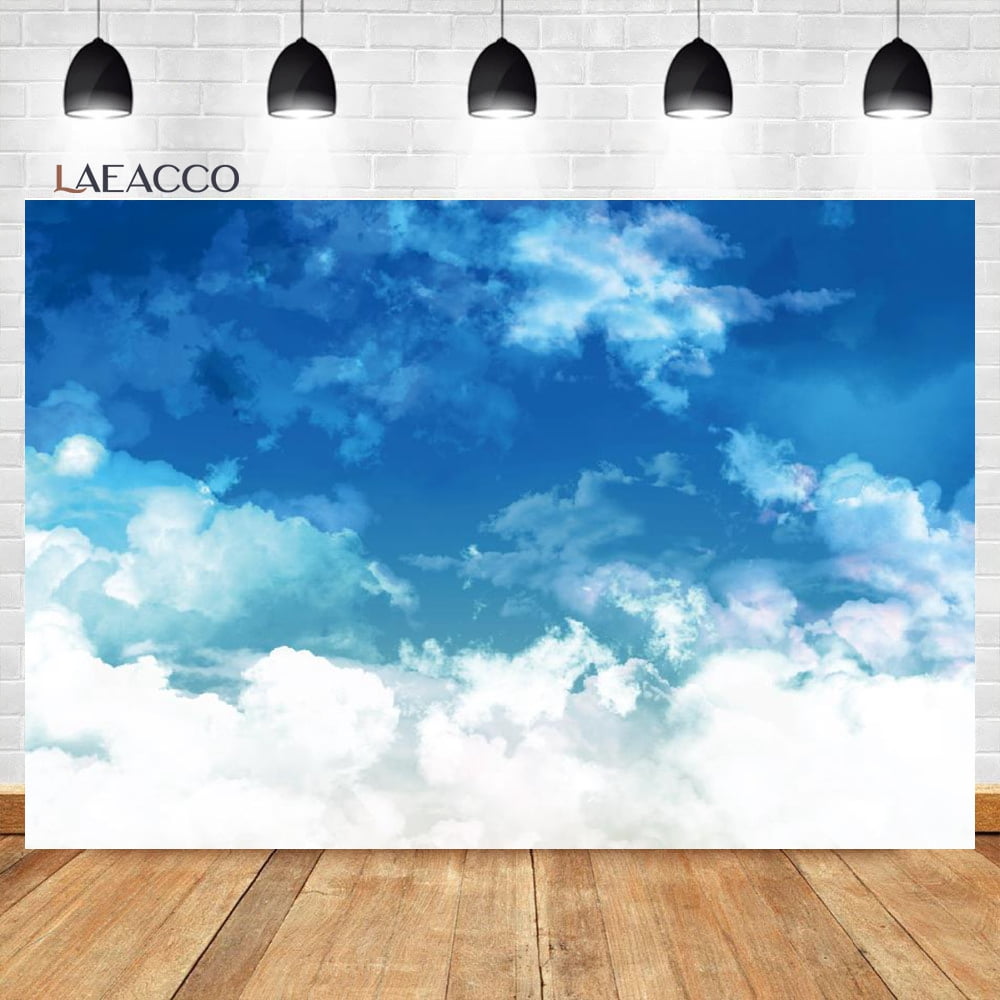 Blue Sky White Cloud Backdrop Sky Cloud Kids Birthday Baby Shower ...