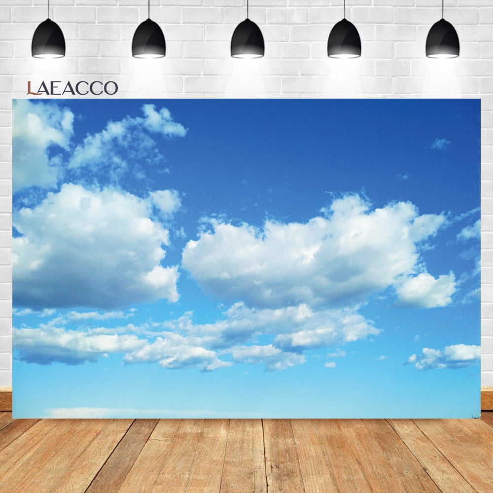 Blue Sky White Cloud Backdrop Sky Cloud Kids Birthday Baby Shower ...