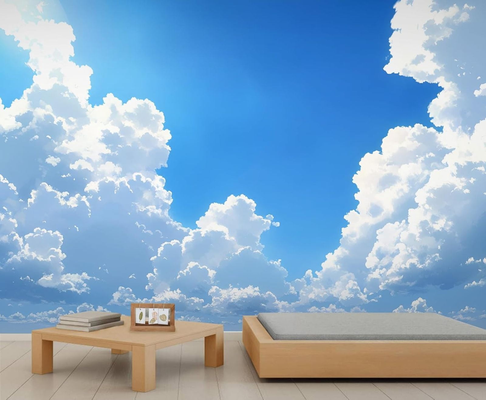 Blue Sky White Cloud Custom Mural- Natural Scenery Mural, Modern Large ...