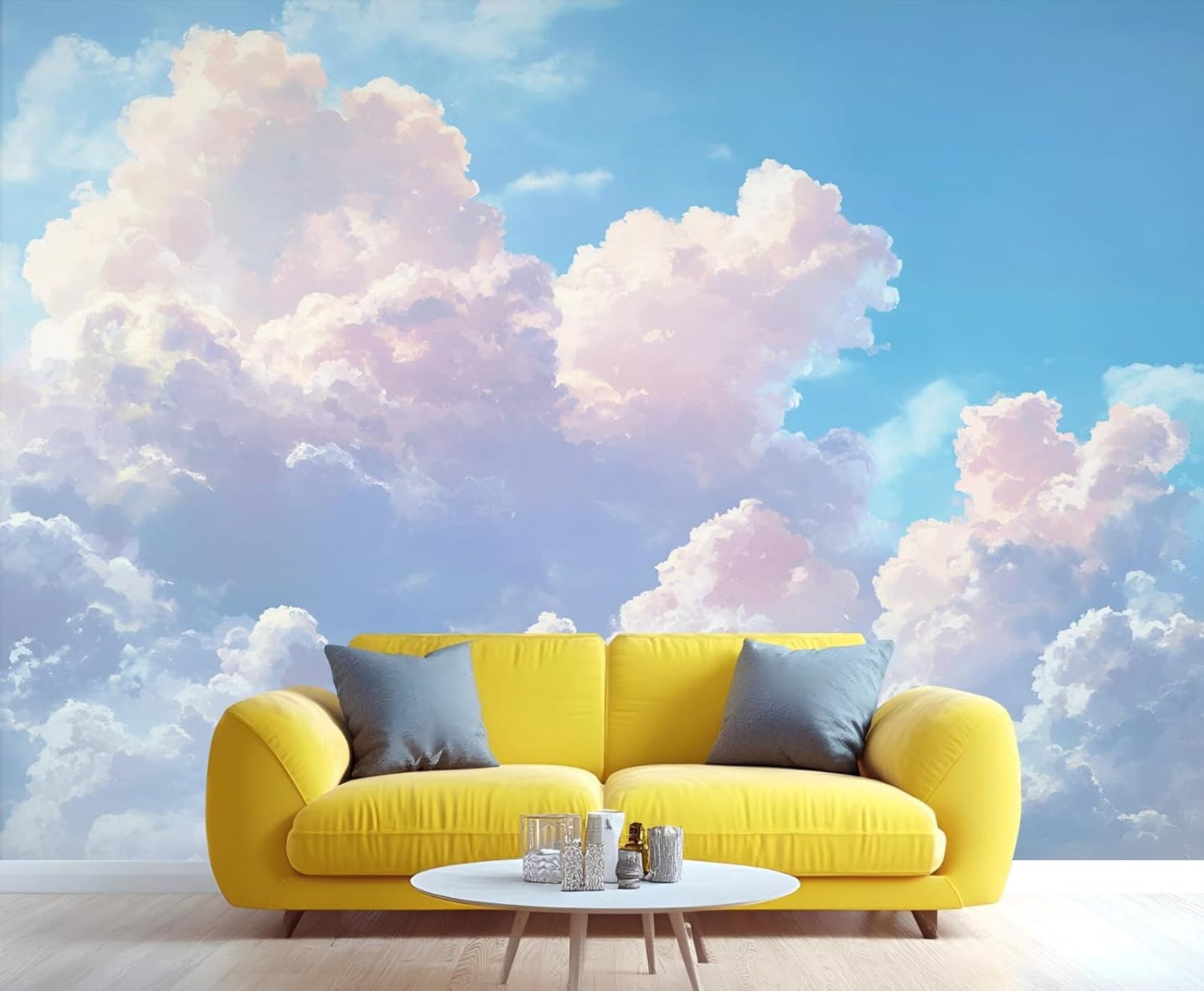 Blue Sky White Cloud Mural 3D - Natural Scenery Wall Paintings, Modern ...