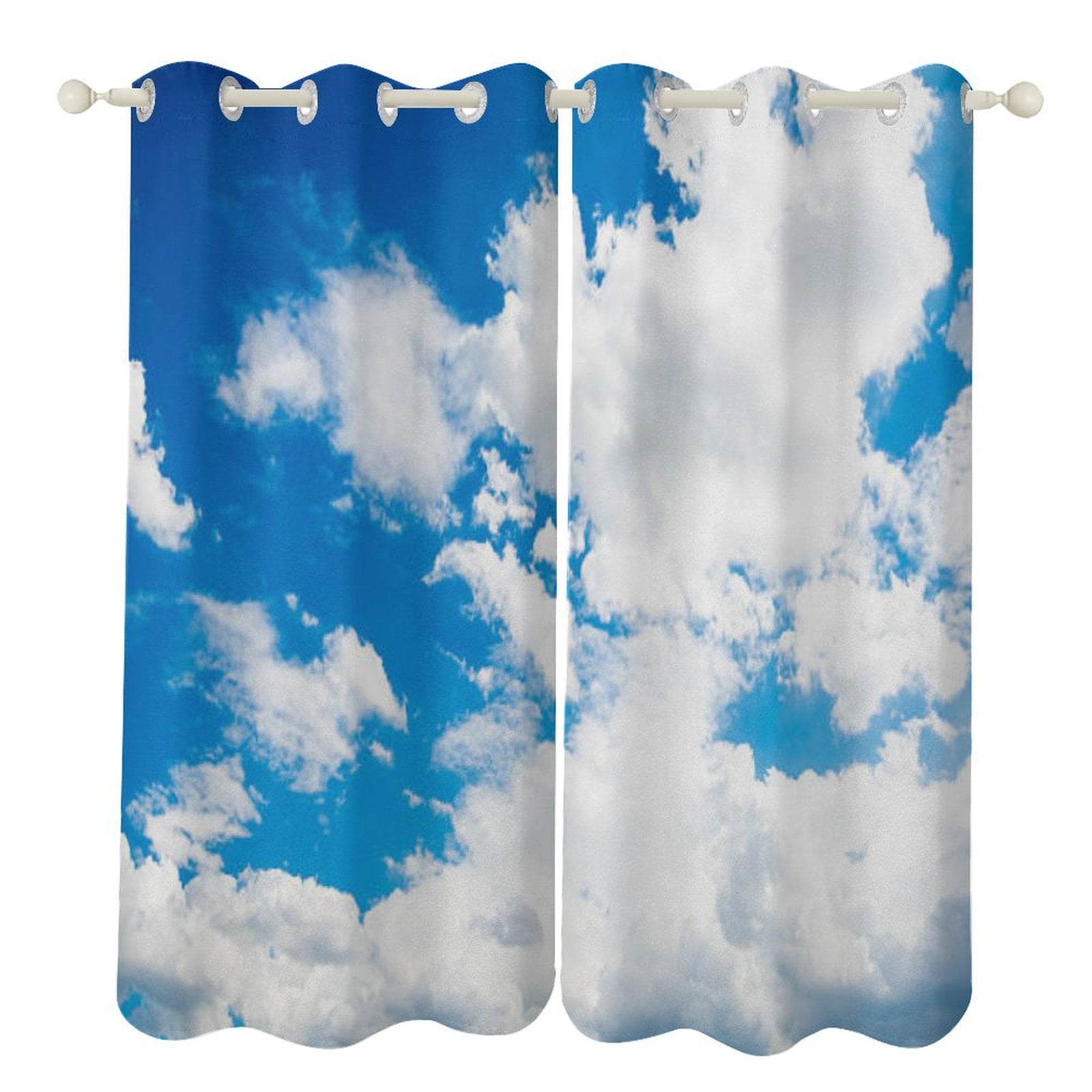 Blue Sky White Cloud Scenery Natural 2 Panels 3D Printing Pattern ...