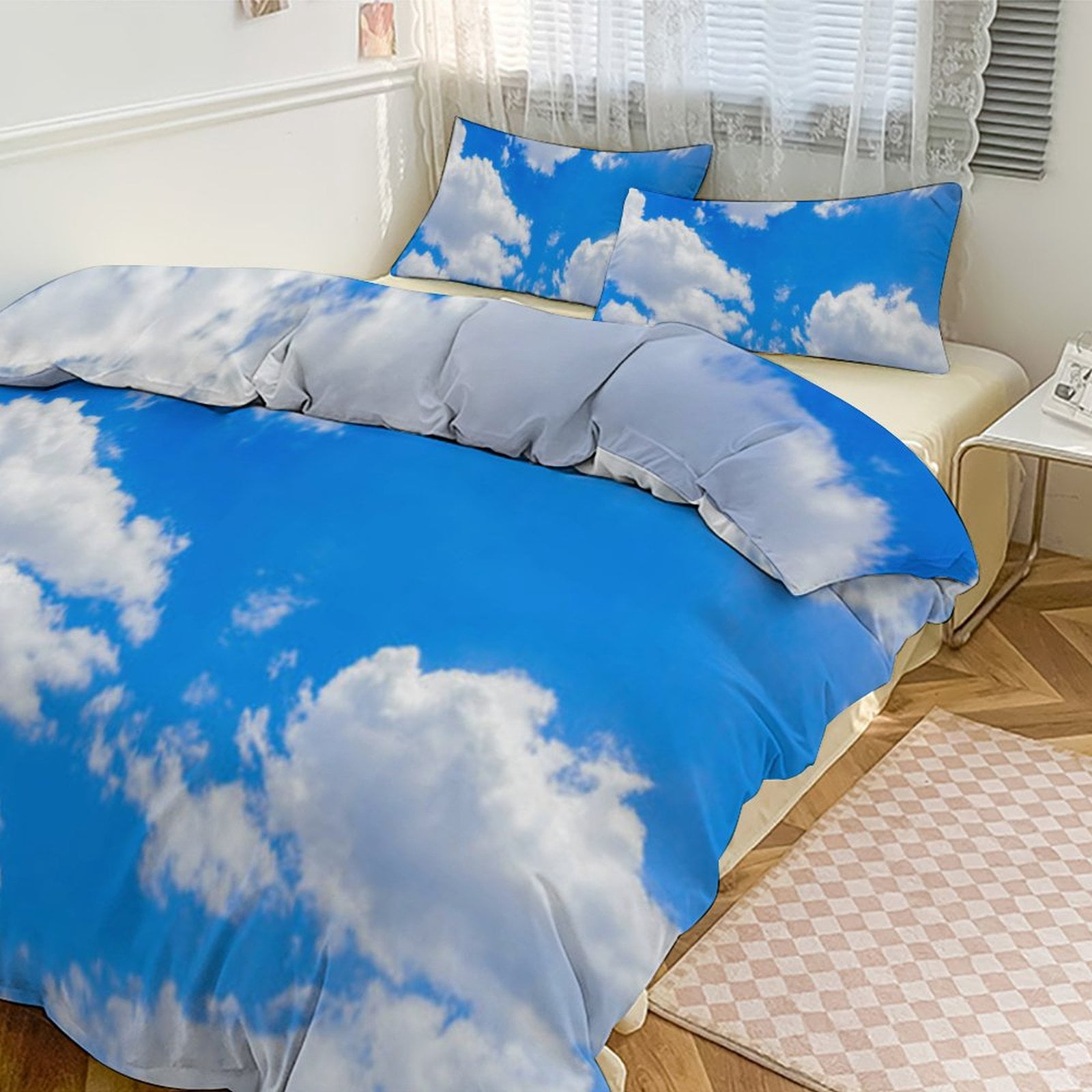 Blue Sky White Cloud Scenery Natural 3D Duvet Cover Set Quilt Cover ...