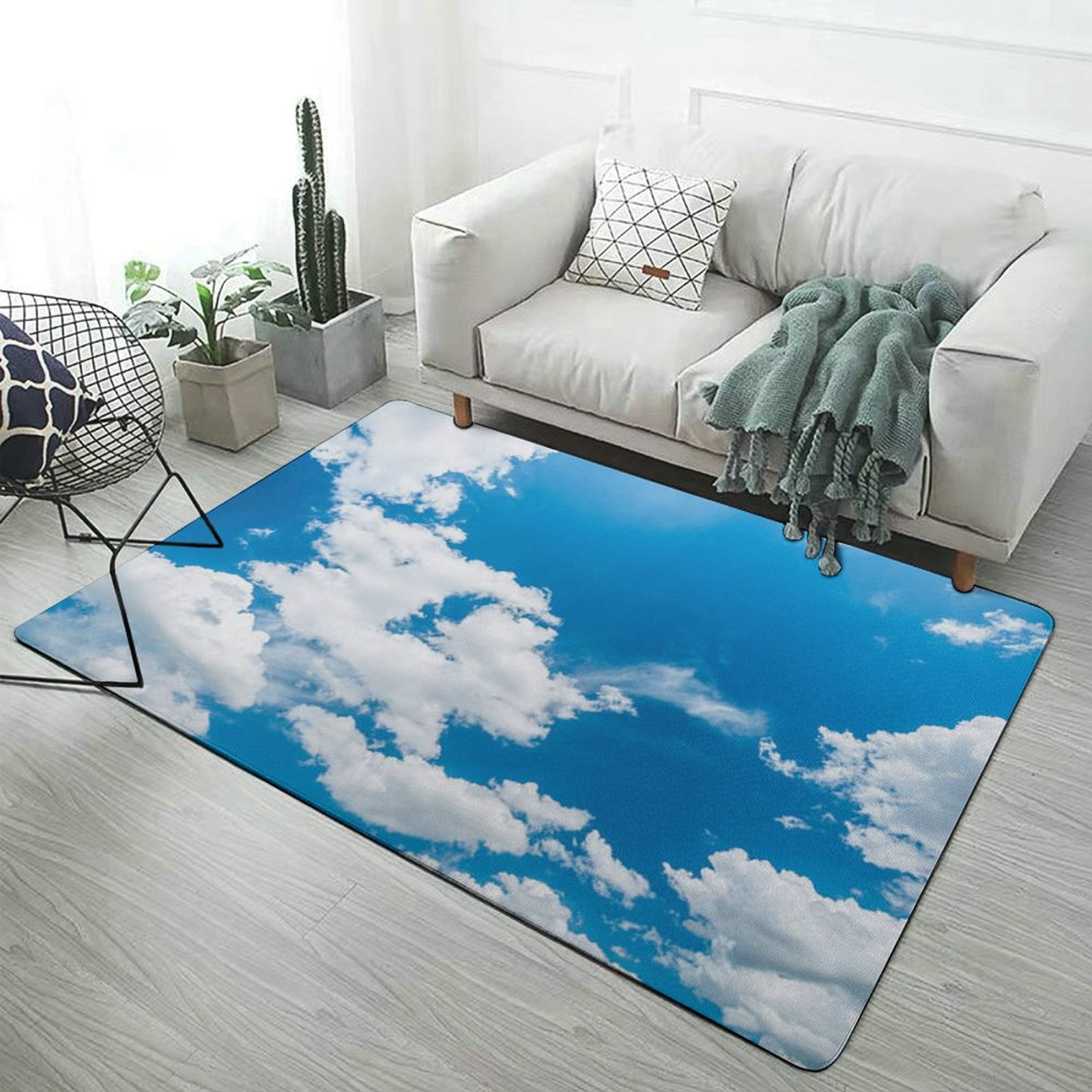 Blue Sky White Cloud Scenery Natural Carpet Style Living Room Bedroom ...