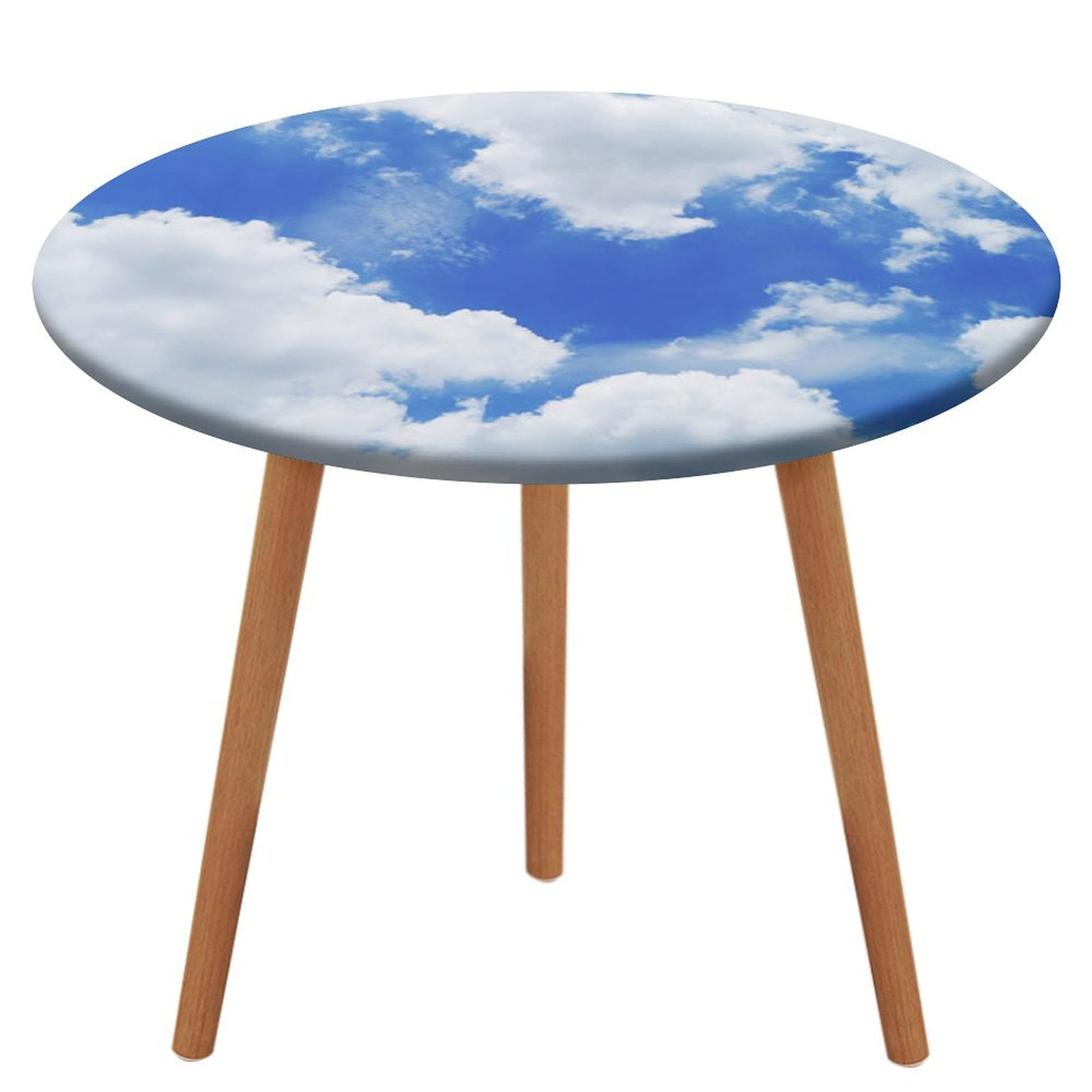 Blue Sky White Cloud Scenery Natural Round Fitted Tablecloth Elastic ...