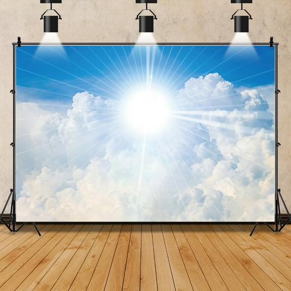 Blue Sky White Cloud Sunshine Photo Background Kid Baptism Birthday ...