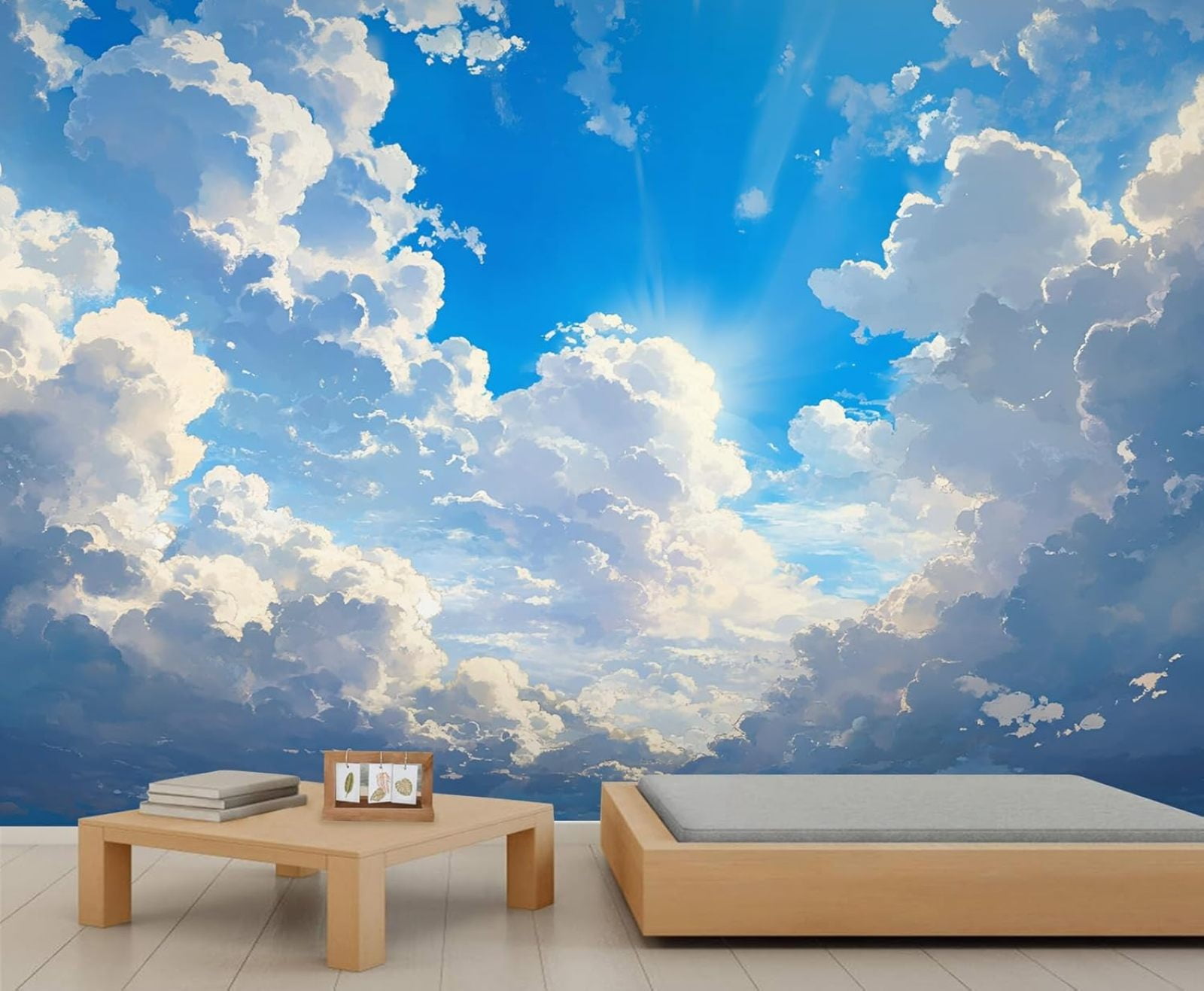 Blue Sky White Cloud Wall Mural - Natural Scenery Murals, Modern Large ...