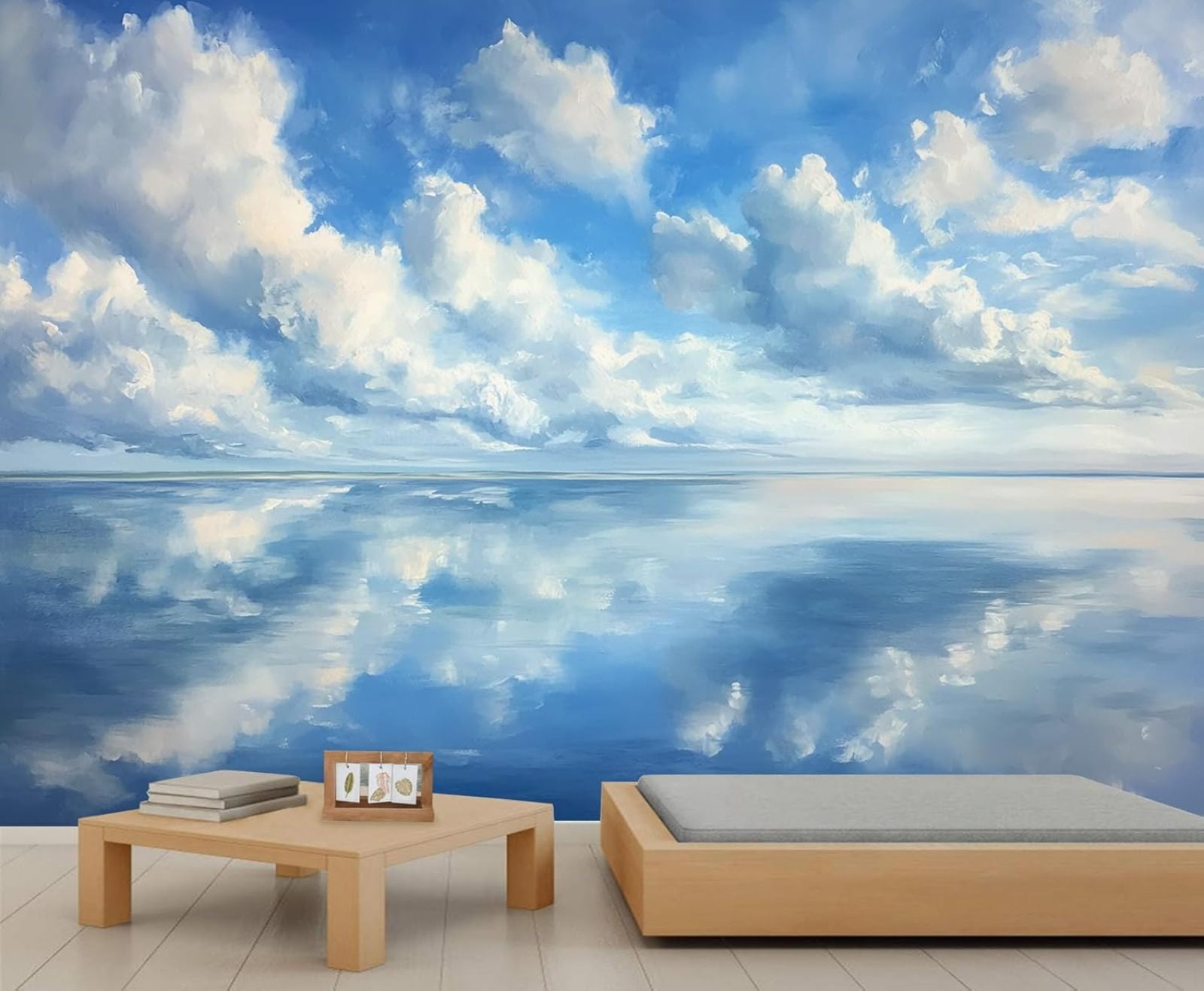 Blue Sky White Cloud Wall Mural - Ocean Scenery Murals, Nature Large ...
