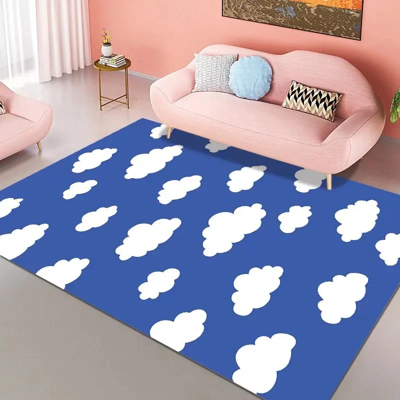 Blue Sky White Clouds Home Carpet Soft Cloud Carpets for Living Room ...