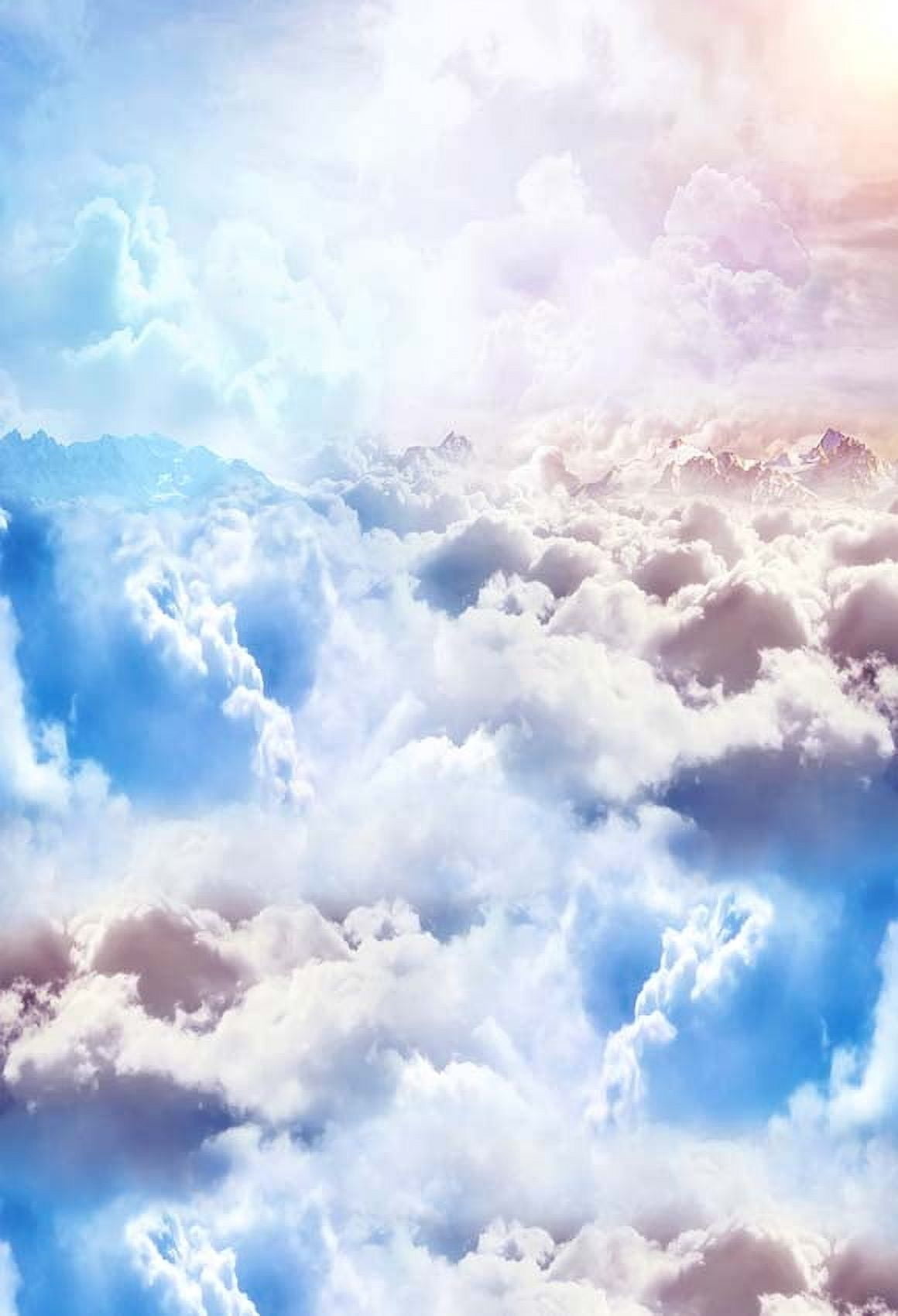 Blue Sky White Clouds Newborn Baby Shower Kids Children Portrait Party ...
