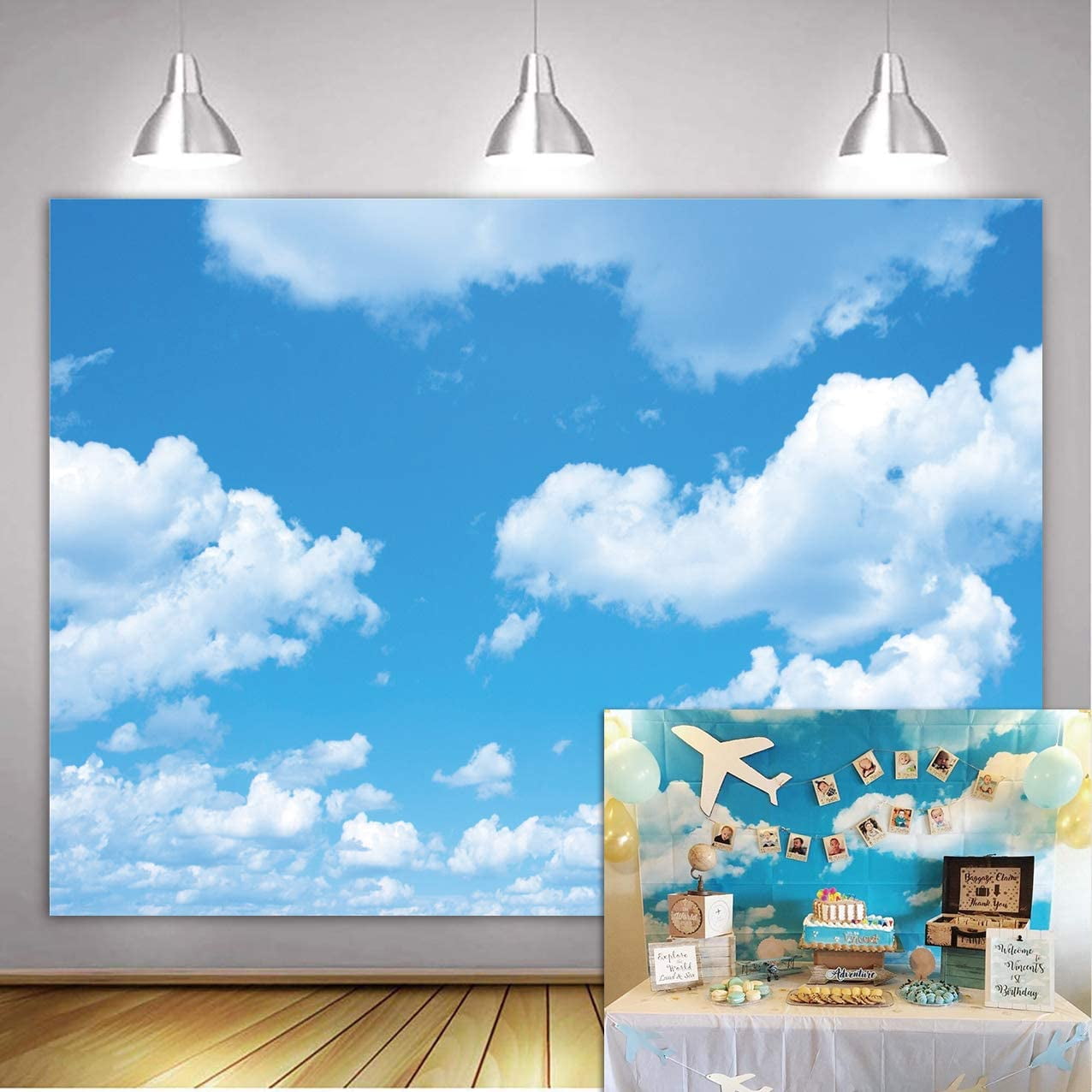 Blue Sky White Clouds Photo Background Sunshine Sky Clouds Theme ...