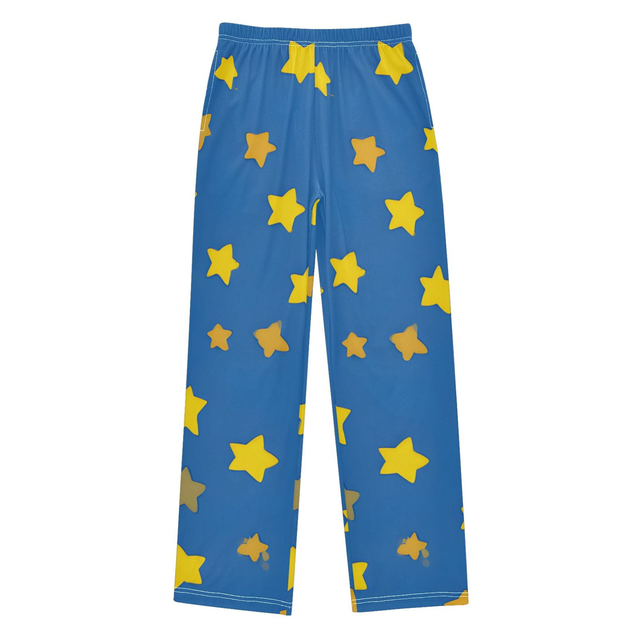 Blue Sky Yellow Stars Pajama Pants Soft Lightweight Lounge Pants ...