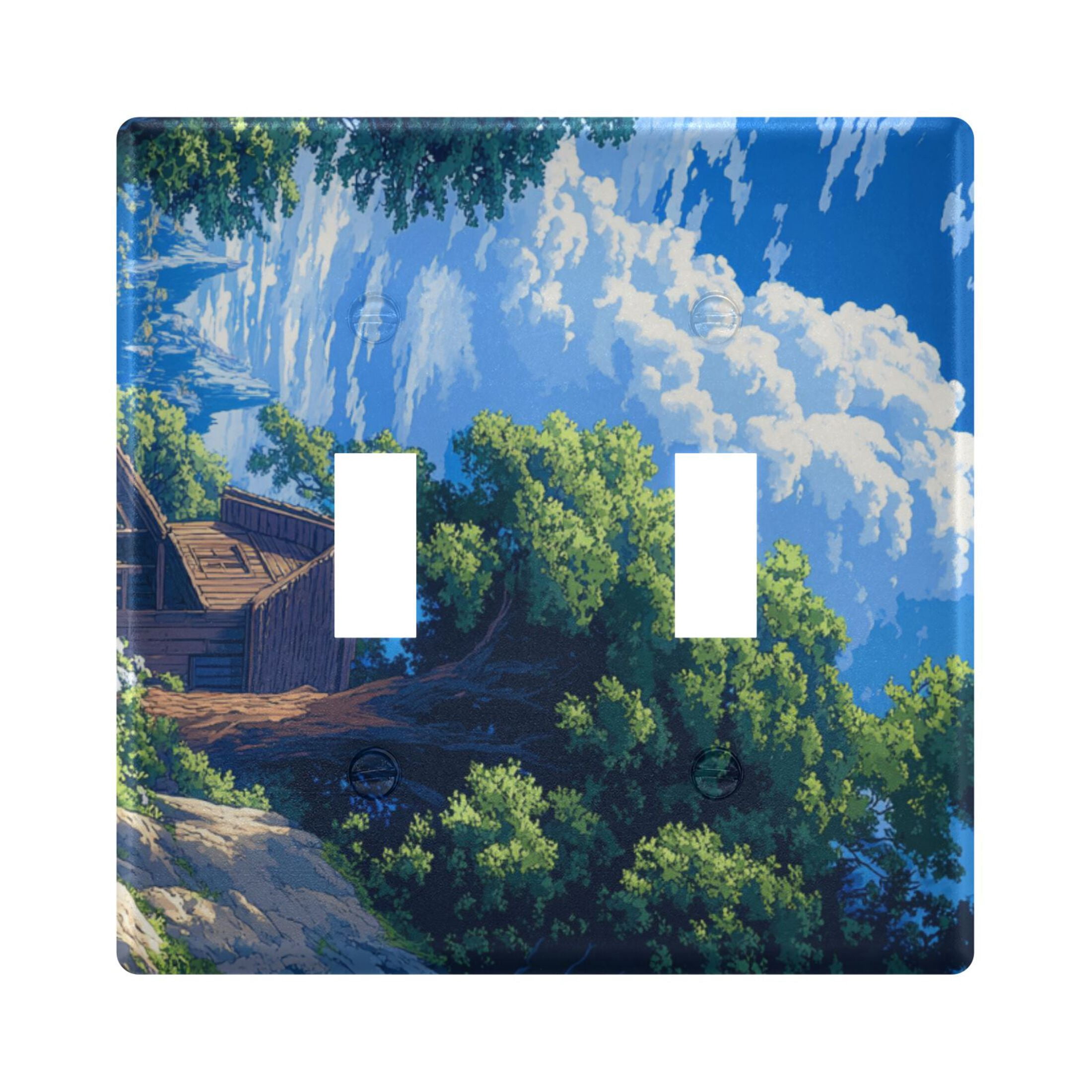 Blue Sky and Green Trees Light Switch Cover Decorative 2 Gang Wall ...