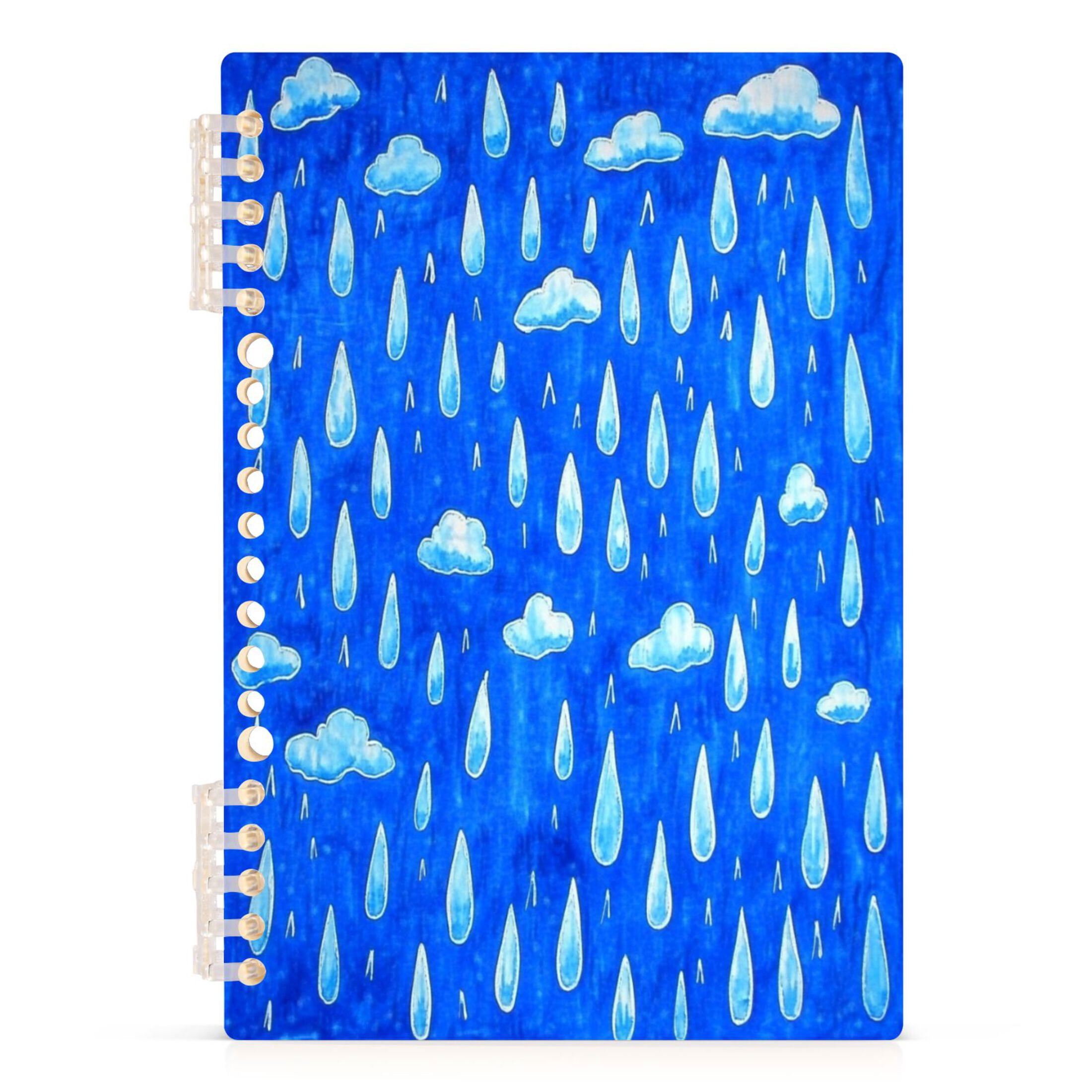 Blue Sky and Rain A5 8.3x5.7in PP Notebook, Adjustable Rings, 60 Sheets ...