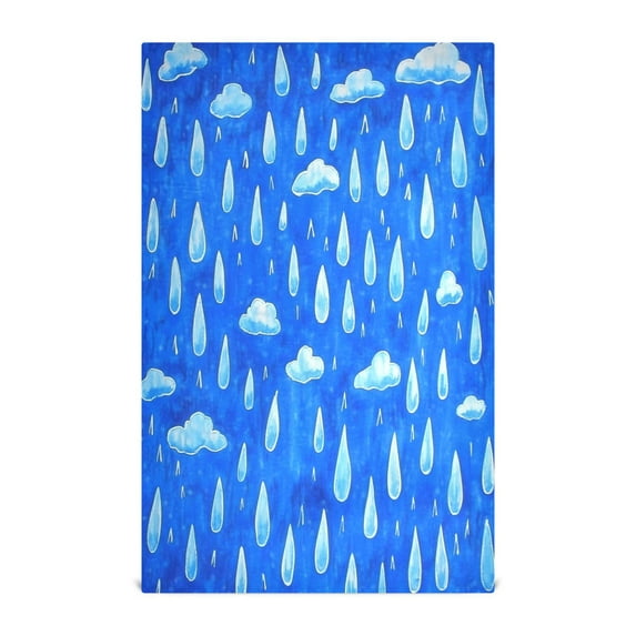 Blue Sky and Rain Kitchen Towels Dishcloth Decorative Waffle Towels ...