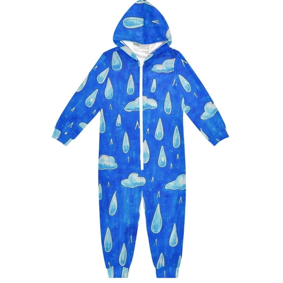 Blue Sky and Rain One Piece Pajamas Soft Jumpsuit Cozy Sleep and Play ...