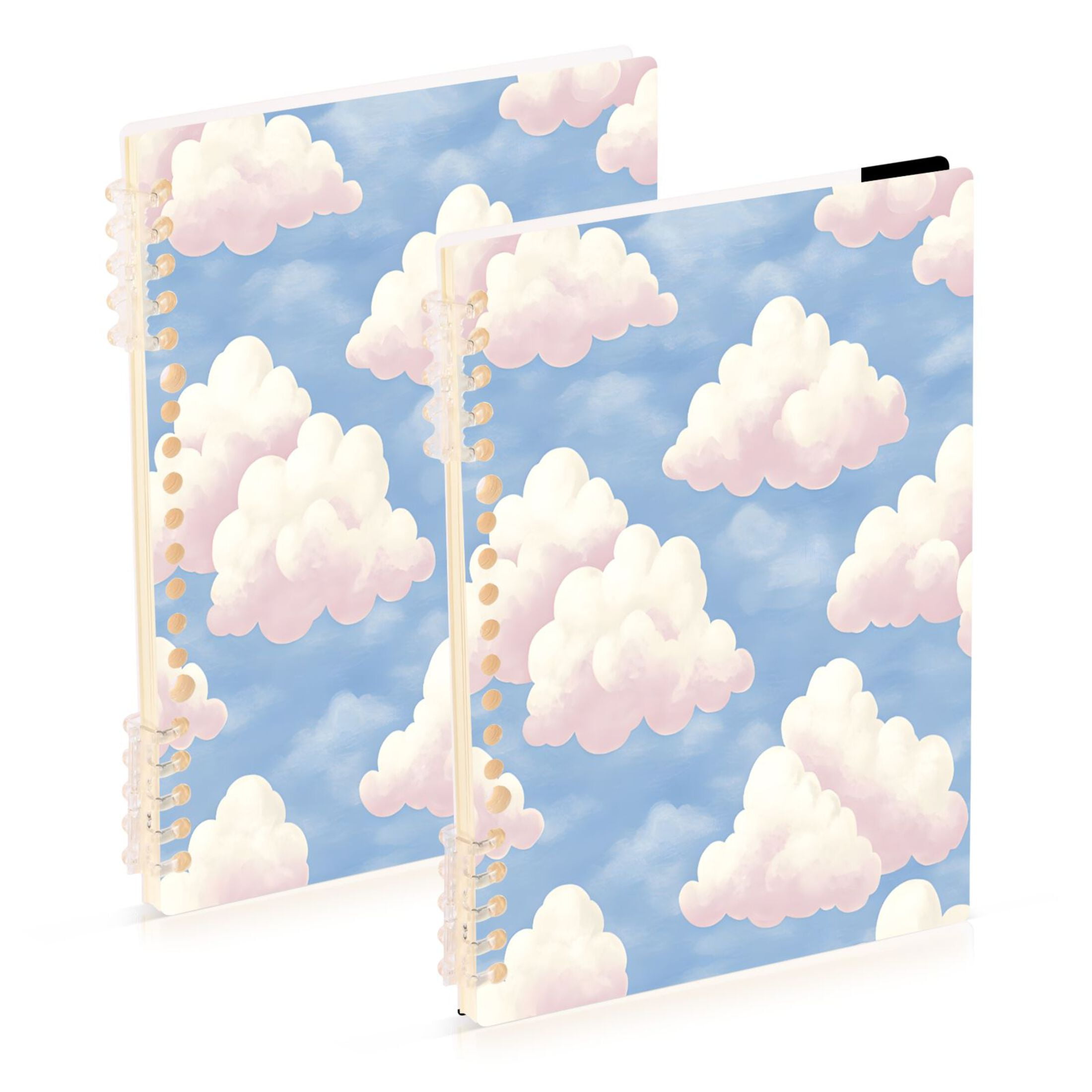 Blue Sky and White Clouds 2-Piece A5 PP Notebooks, Adjustable Rings ...