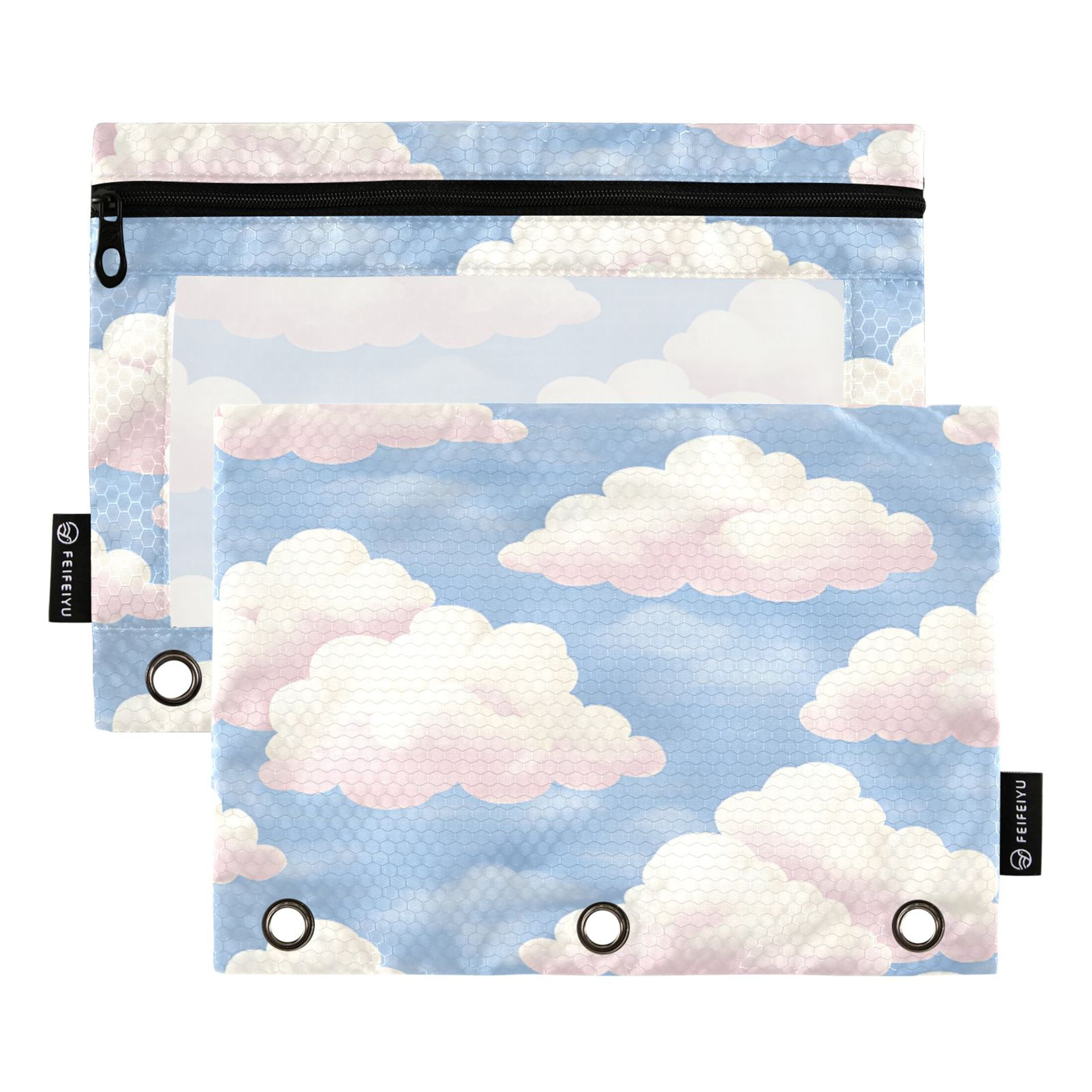 Blue Sky and White Clouds 9.8x7.1in Water Resistant Binder Pouch, 3 ...