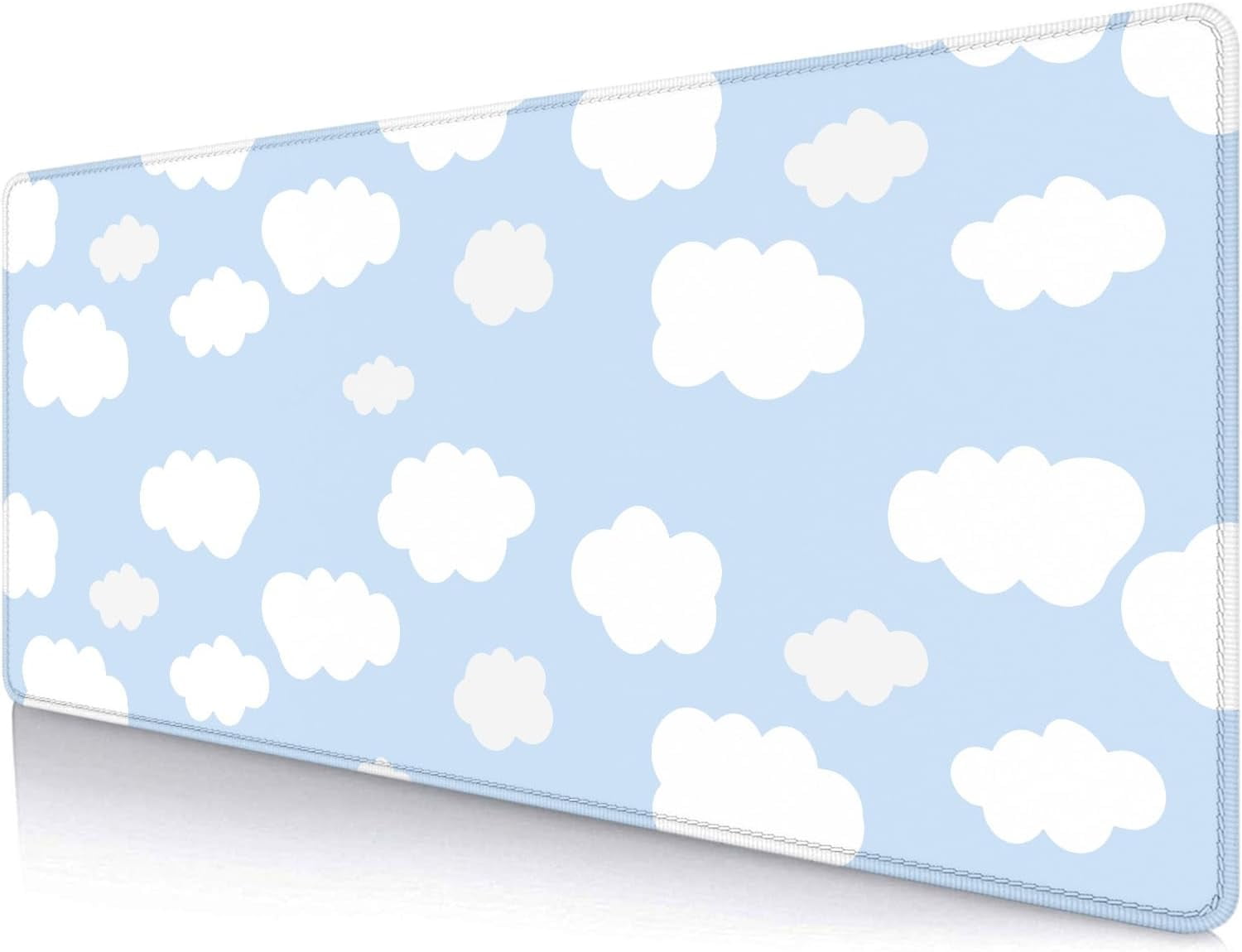 Blue Sky with Clouds Desk Mat, Cute Large Mouse Pad, Blue Desk Pad, Non ...