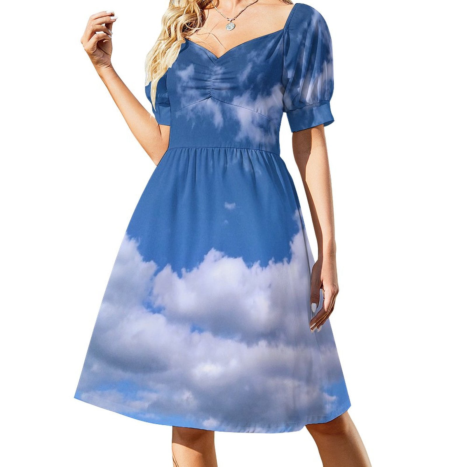 Blue Sky with Fluffy White Clouds Dress women evening dress dress party evening elegant luxury ...