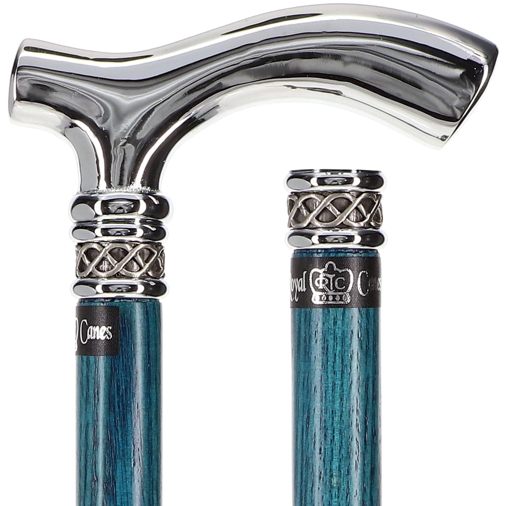 Royal RC Canes Slim Line Chrome Blue Walking Cane with Fritz Handle ...