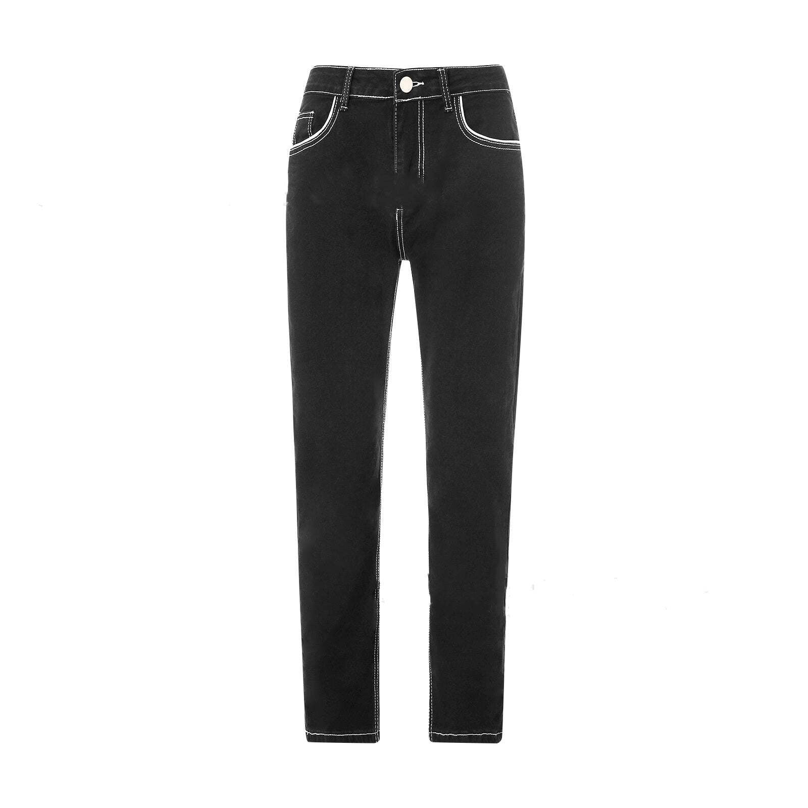Blue Slim-fitting Simple Small Straight-leg Jeans - Walmart.com