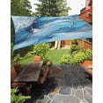 Blue Sliver Marble Sun Shade Sail 6.5'X10' Abstract Marble Stone ...