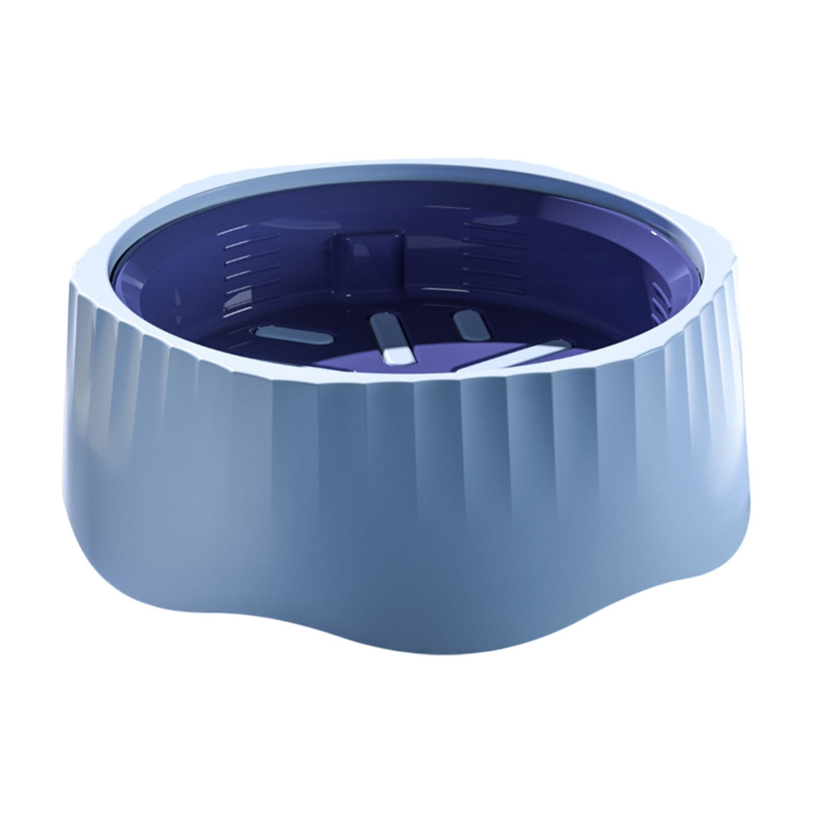Blue Slow Feeder Dog Bowl Anti Slip And Spill Proof Pet Food Dish For ...