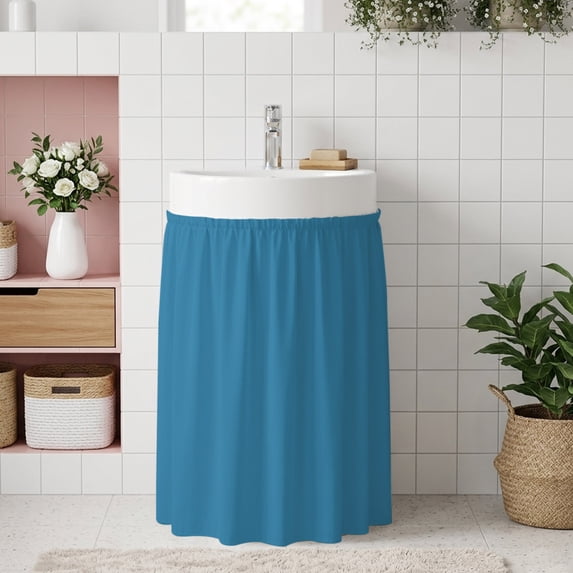 Blue Small Cabinet Curtain 11''x13'', Modern Pure Wave Ride Bathroom ...