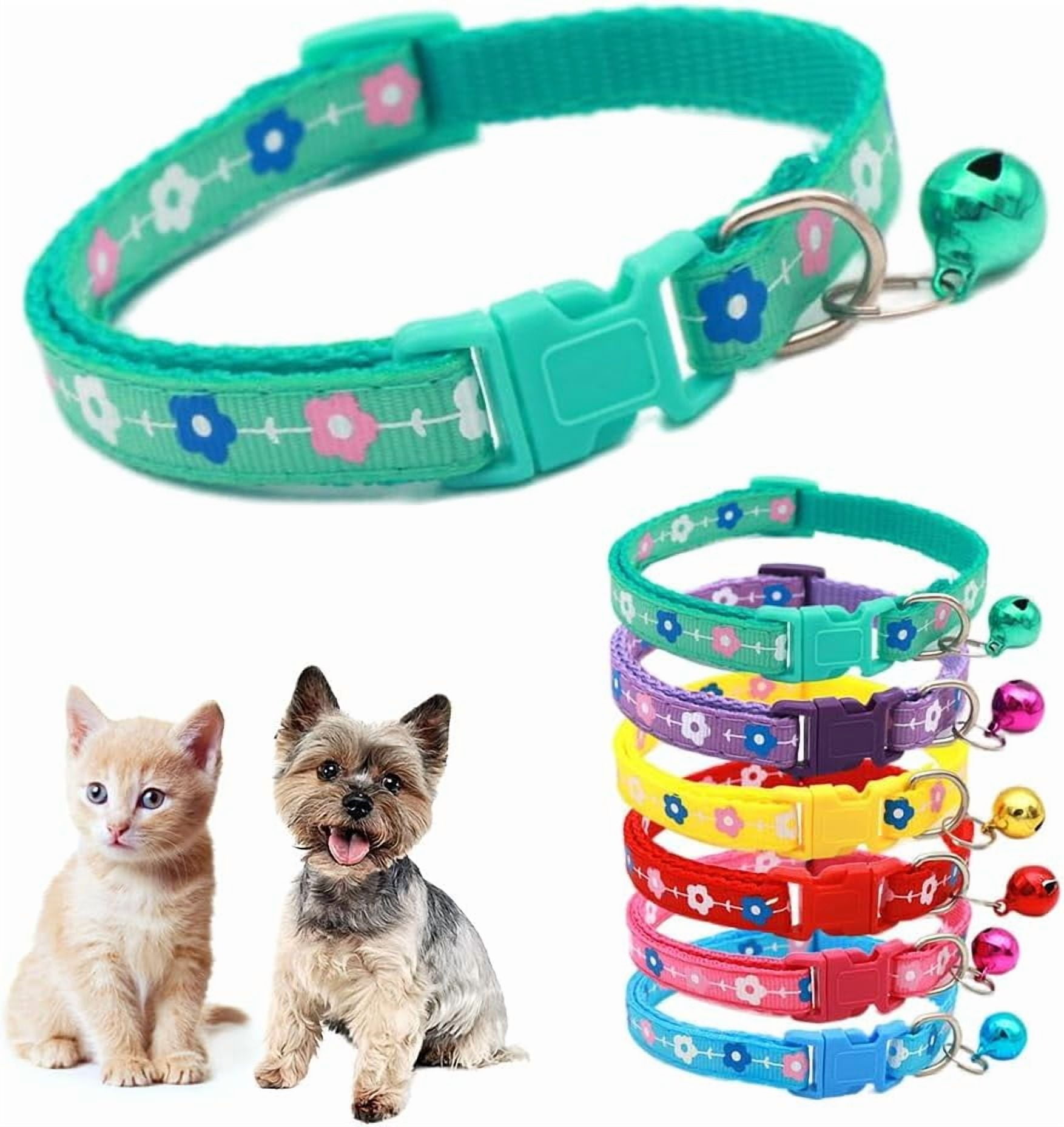 Blue Small Dog Collar with Bell,Rabbit Pattern Cat Collar Girl Cute ...