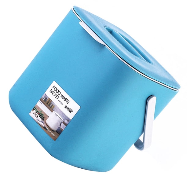Blue Small Garbage Trash Can with Lid Kitchen Waste Bin Trash Recycling ...