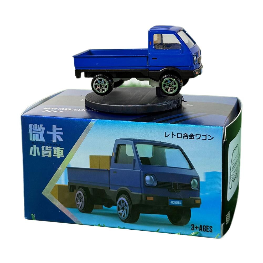 Blue Small Truck Rotating + Base Box Drift Car Rotating Ornaments Alloy ...