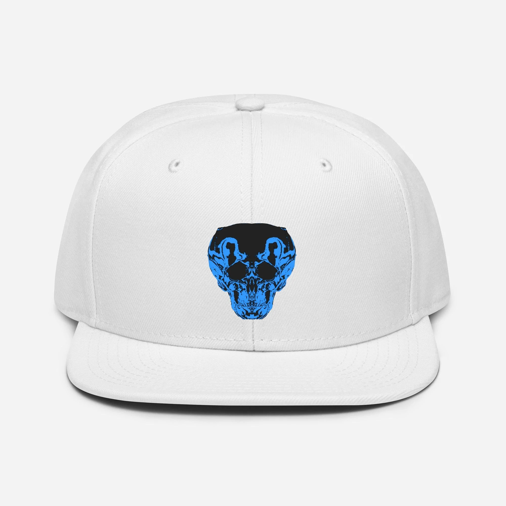 Blue Smiley Skull Snapback Hat - Walmart.com
