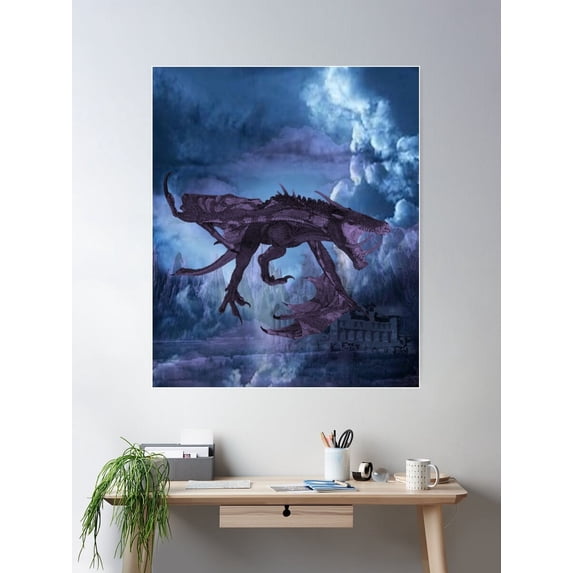 Blue Smog Poster Wall Art Modern Wall Decor For Living Room Bedroom Art ...