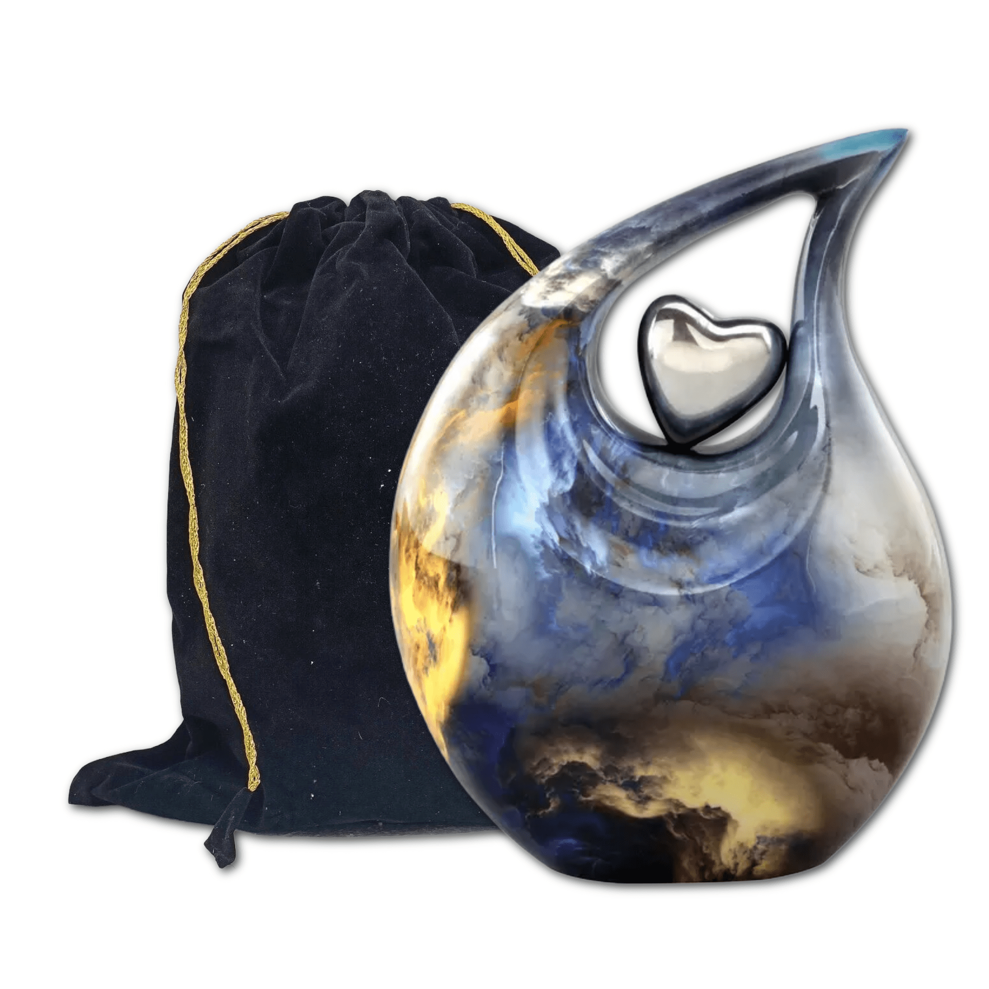Blue Smoke Cremation Urn for Human Ashes — Large Adult Memorial Urn 200 ...