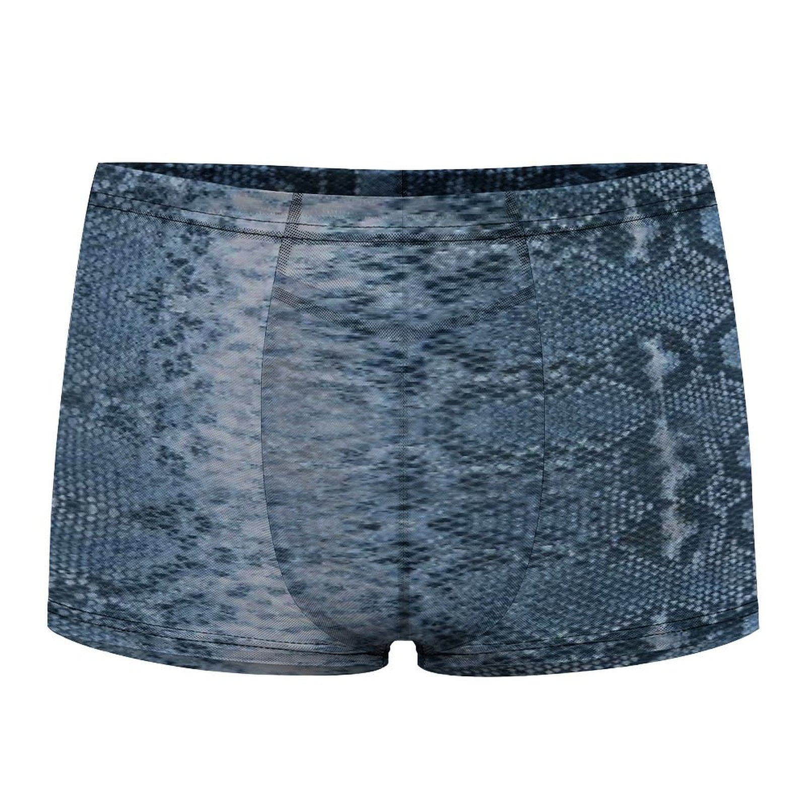 Blue Snake Pattern Men's Mesh Boxer Briefs Cooling Breathable Sports ...