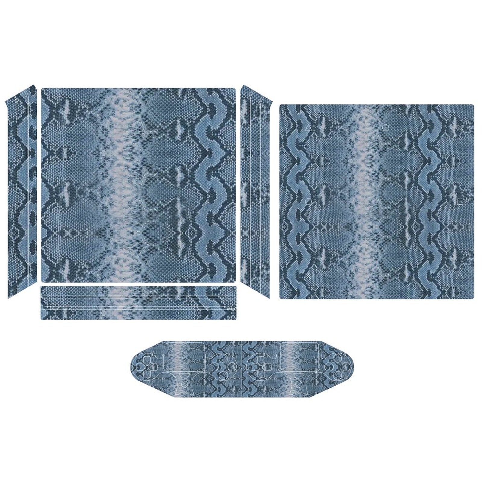 Blue Snake Pattern PS4/PS4 Pro/PS4 Slim Skin Sticker For Console And ...