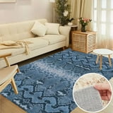 Blue Snake Pattern Soft Large Area Rugs Washable Rug With Non-Slip ...
