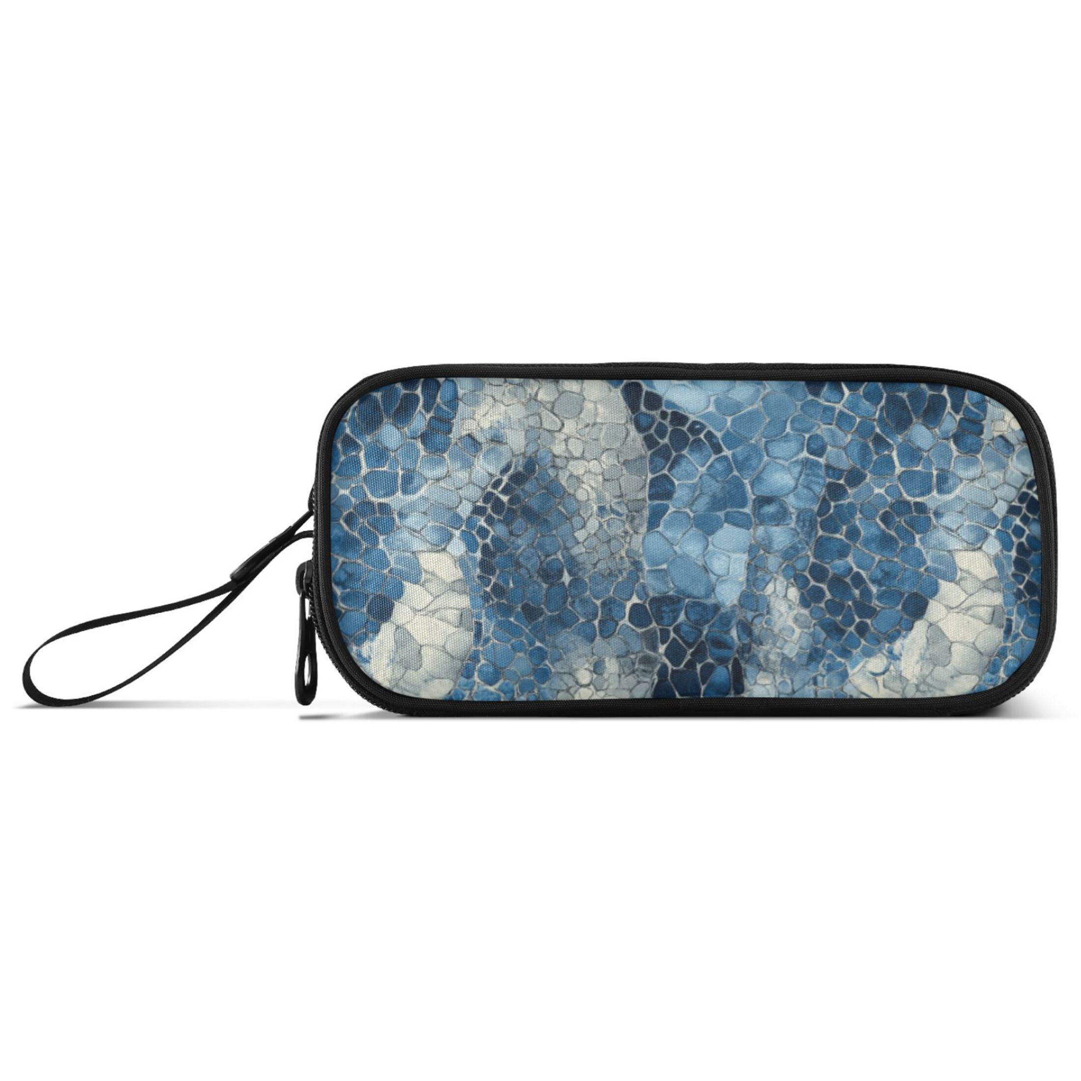 Blue Snake Skin Vintage Pencil Case Stationary Holder Pen Bag Pencil ...