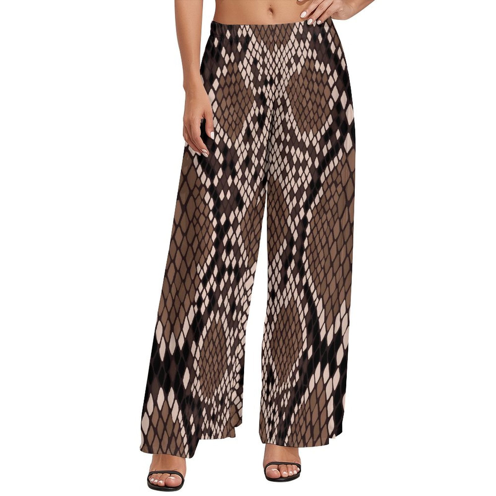 Blue Snake pattern Pants Animal Print Aesthetic Straight Wide Pants ...