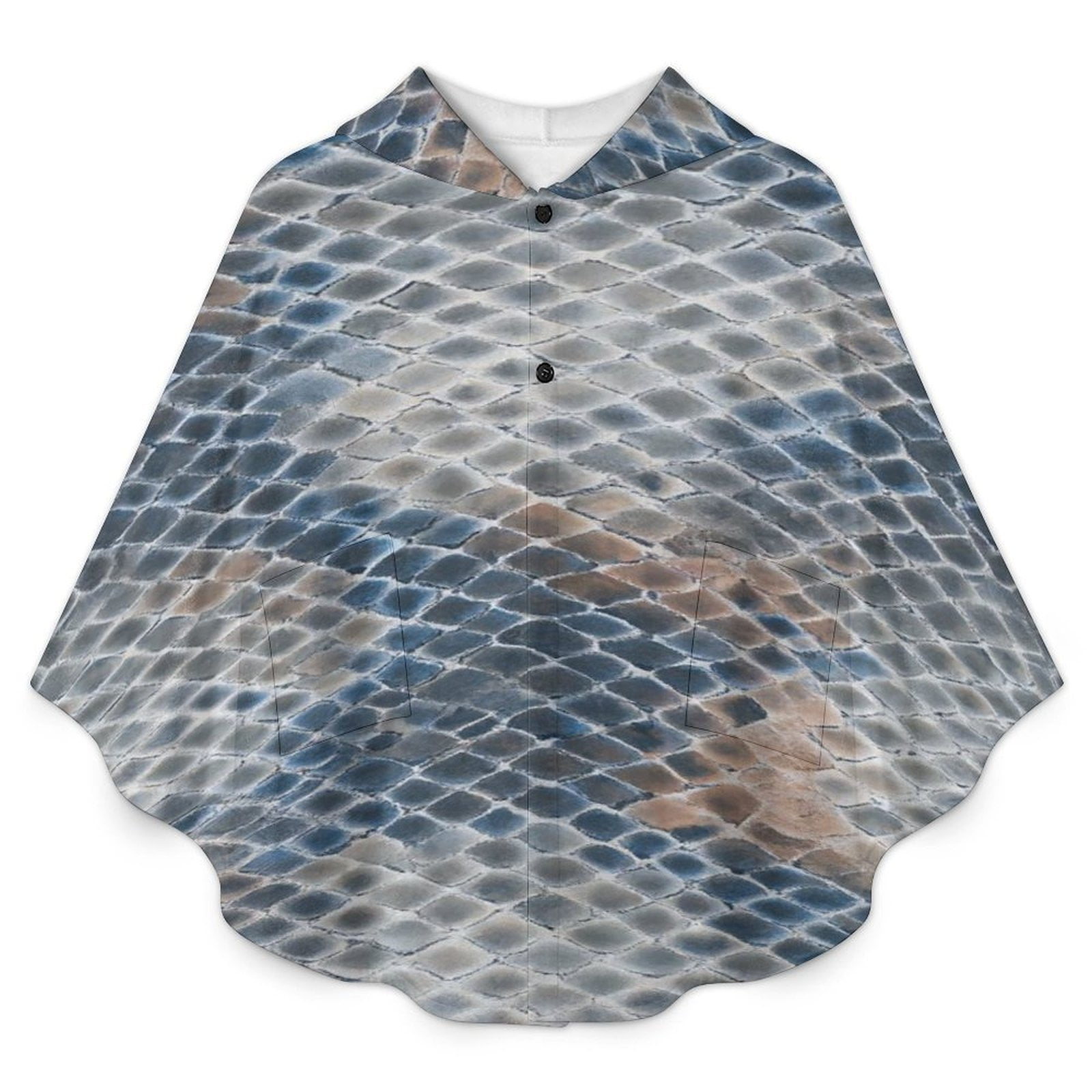 Blue Snakeskin Textured Pattern Blanket Oversized Wearable Hooded ...