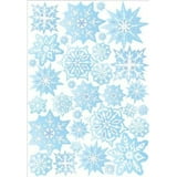 Blue Snow Flakes Wall Stickers / Snowflake Wall Decor in Ice Blue / 32 ...