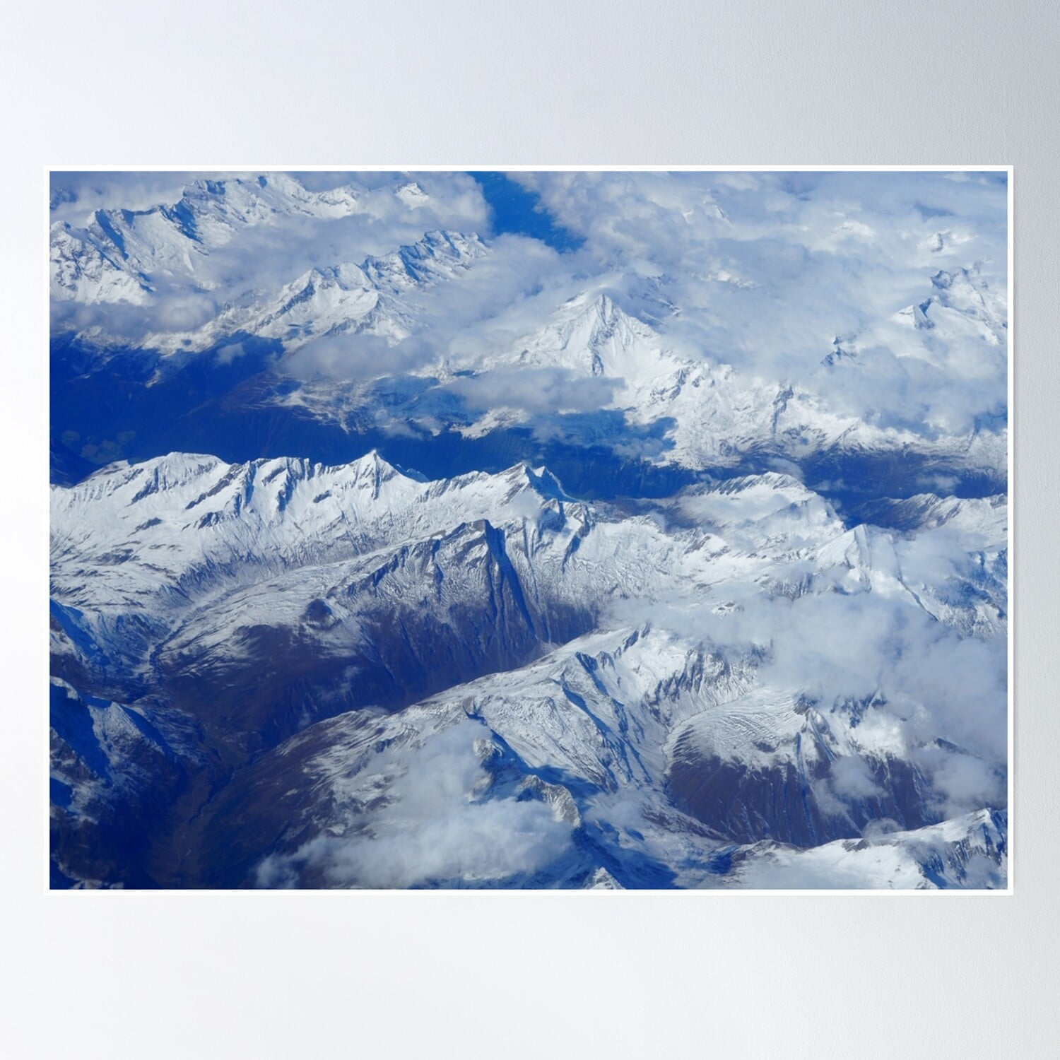 Blue Snow Mountain Range Poster Wall Art, Modern Wall Decor, 8x12 ...