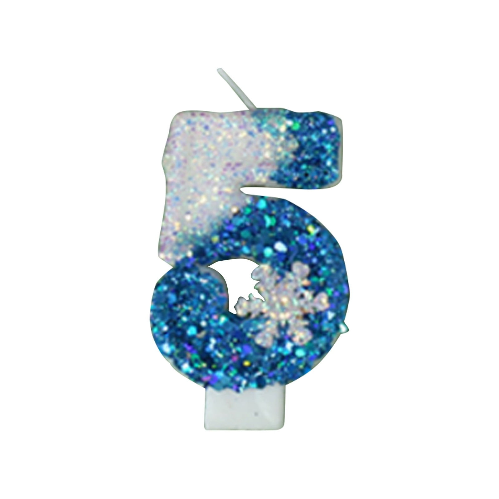 Blue Snowflake Birthday Candles Frozen Themed Number 5 Candles for Cake ...