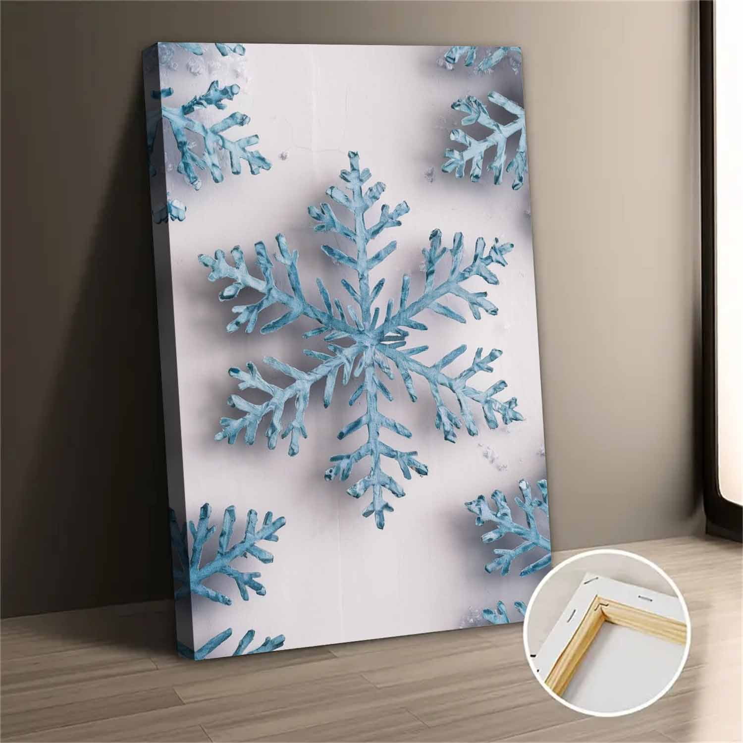 Blue Snowflake Canvas Wall Art For Bedroom Living Room Decor - Walmart.com