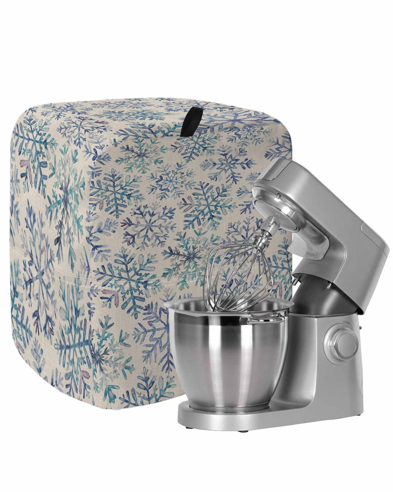 Blue Snowflake Christmas Stand Mixer Dust Cover with Storage Pocket ...